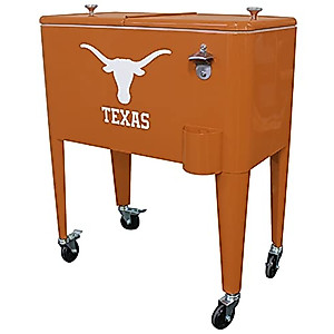 Leigh Country TX 93785 60qt. Rolling Cooler, Texas Longhorn, Orange