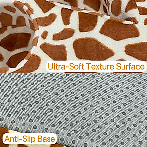 Couch and Bed Cup Holder Pillow, Sofa Refreshment Tray for Drinks/Remote Control/Snacks Holder (Giraffe)