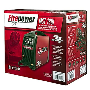 FIREPOWER 1444-0871 MST 180i 3-in-1 MiG, Stick and Tig Welding System, 180 Amp Max Output, 1/4" Max Plate Thickness, 50/60 Hertz, 9,000 Watt Generator, 208/230 VAC