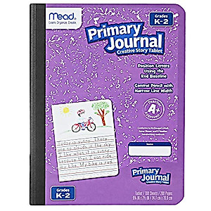 Mead Primary Journal Kindergarten Writing Tablet 6 Pack of Primary Composition Notebook Colors May Vary For Grades K- 2, 100 Sheets (200 Pages) Creative Story Notebooks for Kids 9 3/4 in by 7 1/2 in.