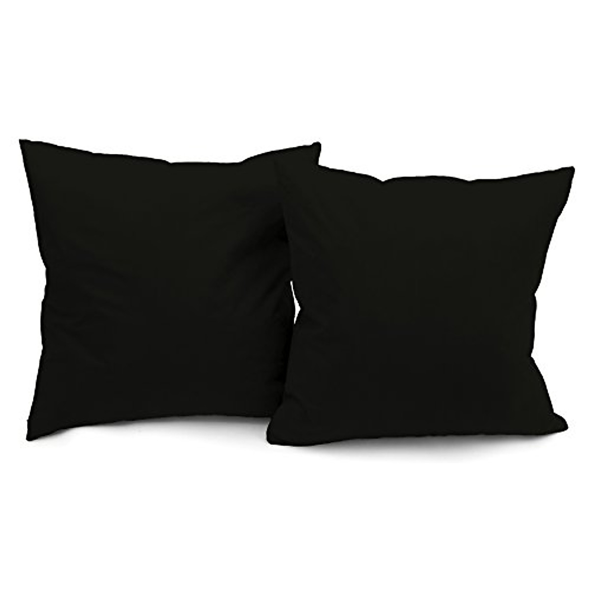 Deluxe Comfort Microsuede Throw Pillows, 16" by 16", Black 2 Count