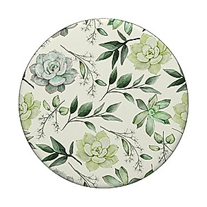 Succulent Plant Botanical Green Floral Pattern Flower cactus PopSockets Standard PopGrip