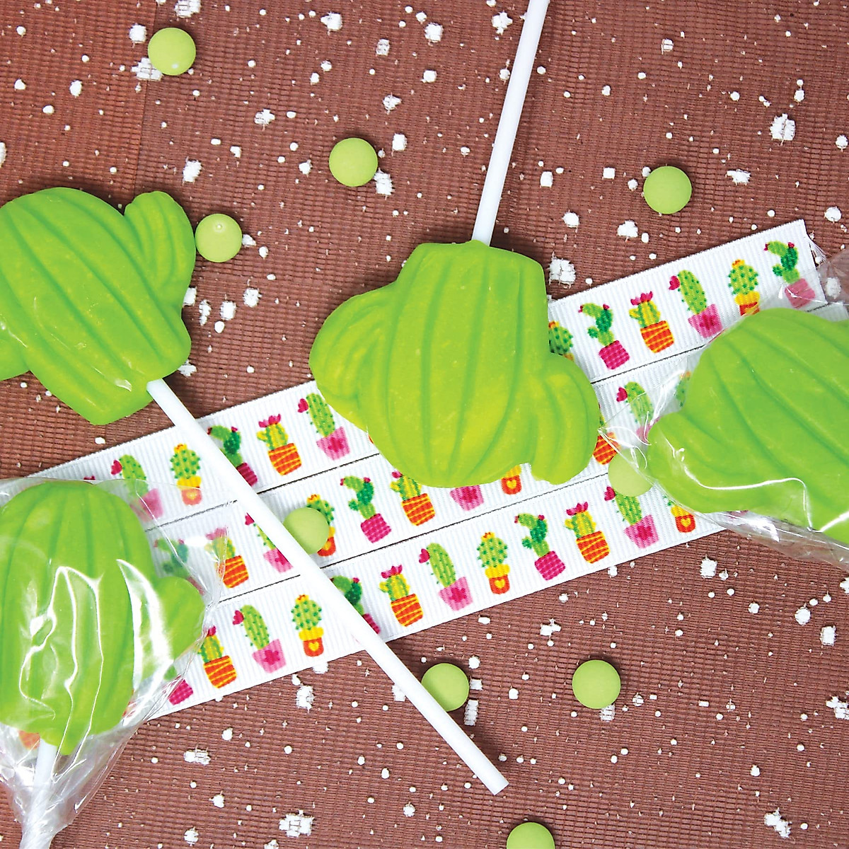 Cactus Lollipops - 12 Individually Wrapped Fiesta Candy Suckers - Birthday Fiesta Party Favors - Fiesta Mexican Party Supplies - Cinco De Mayo Taco Tuesday Cactus Party Favors Goodie Bag Stuffer