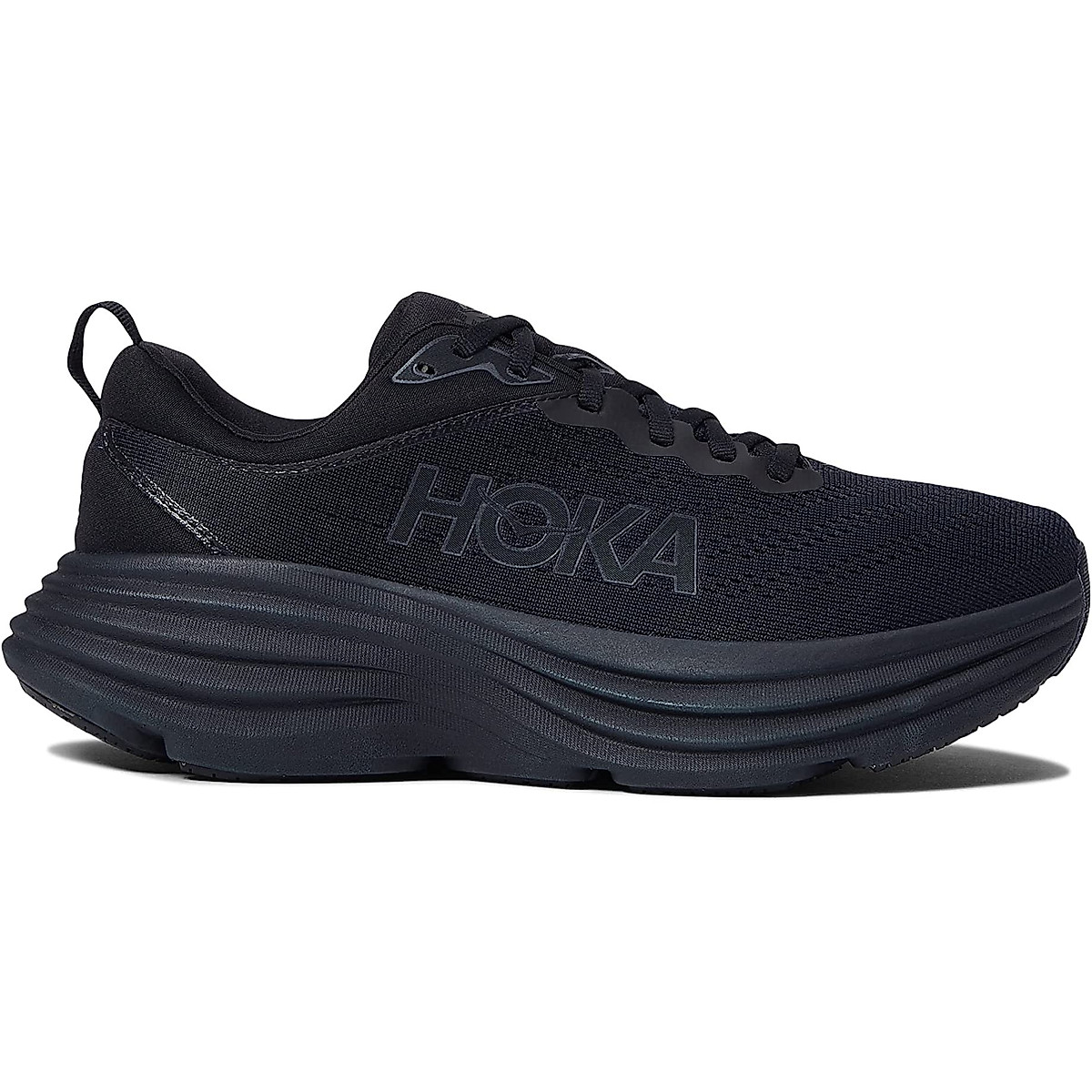HOKA ONE ONE | Women's, Bondi 8 Road Running Sneakers (Black Monochrome - 9.5) (B) US