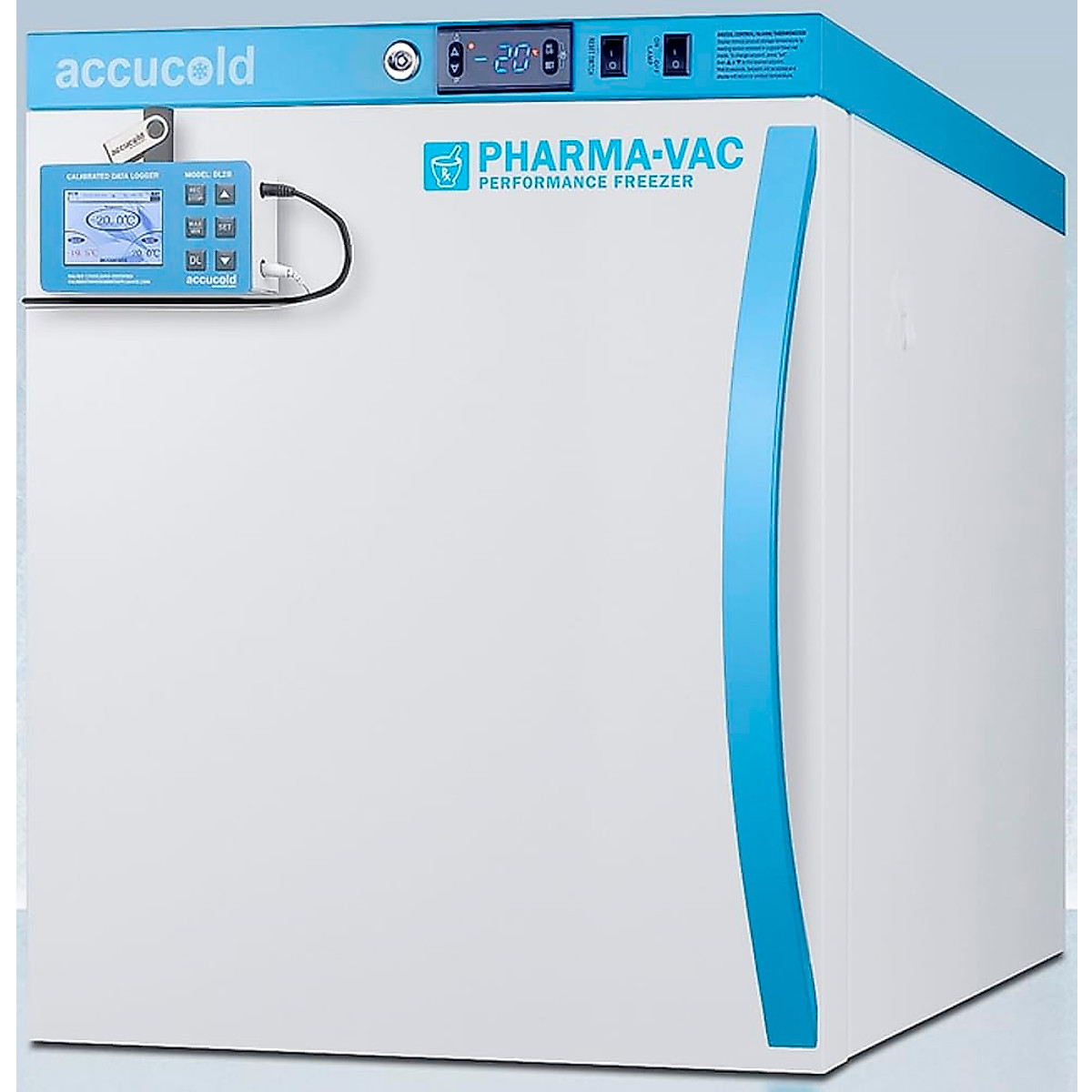 Summit Appliance AFZ1PVDL2BLHD 1.4 Cu.Ft. Countertop Purpose-Built Storage Freezer w/NIST Calibrated Temperature Logger (DDL), Left Hand, 22.25"H x 18.5"W x 23.25"D