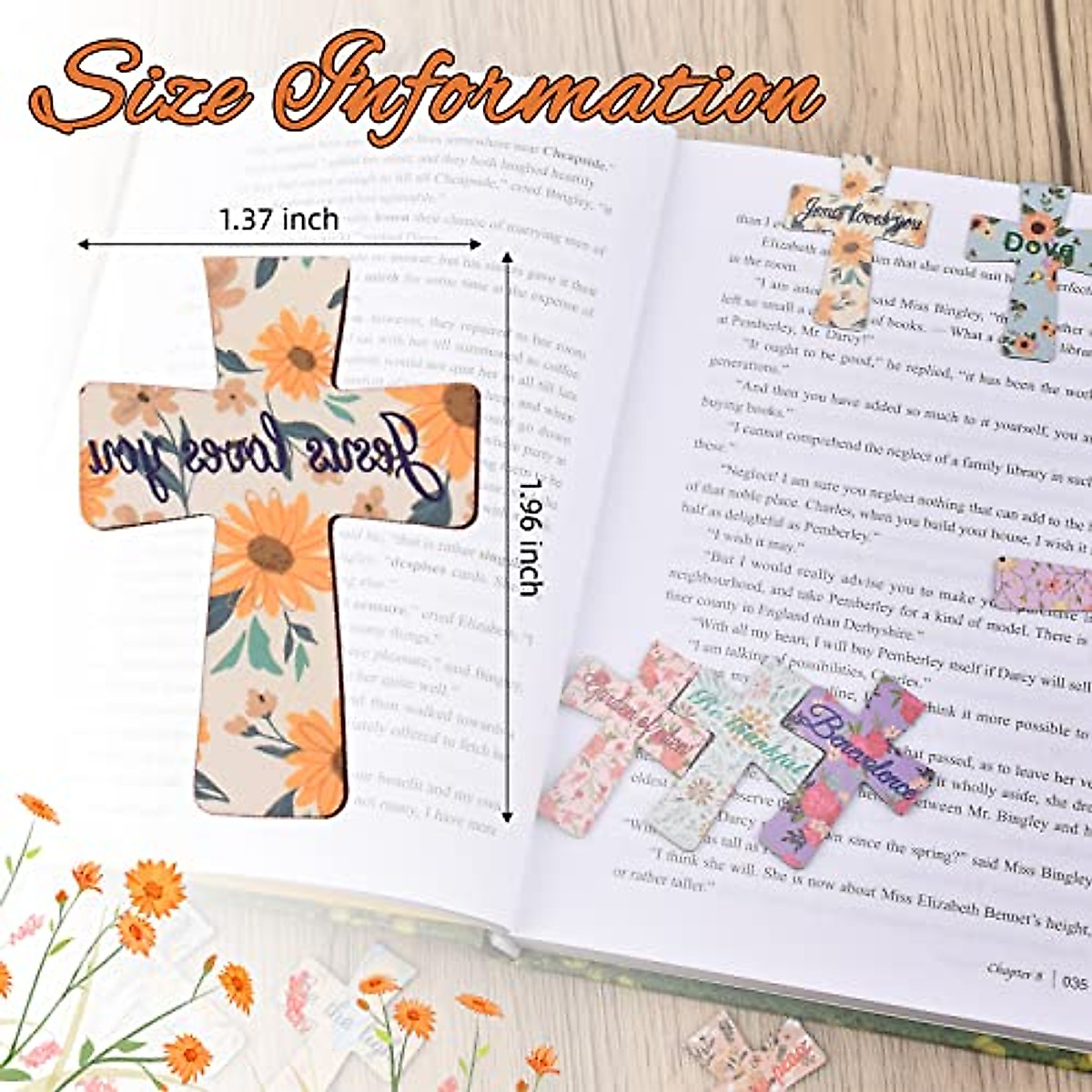 24Pcs Magnetic Bookmarks Floral Magnet Page Book Markers Bookmark Magnetic Page Clips Assorted Bookmark for Women Girls Students BookLovers Office Supplies