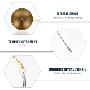 8 Pcs Telescopic Chime Meditation Utensils Buddhist Decor Lucky Buddhist Bell Meditation Yoga Bell Chimes Tibetan Handbell Buddhist Chime Bells Garnish Tools Zen Brass Tape to Heal