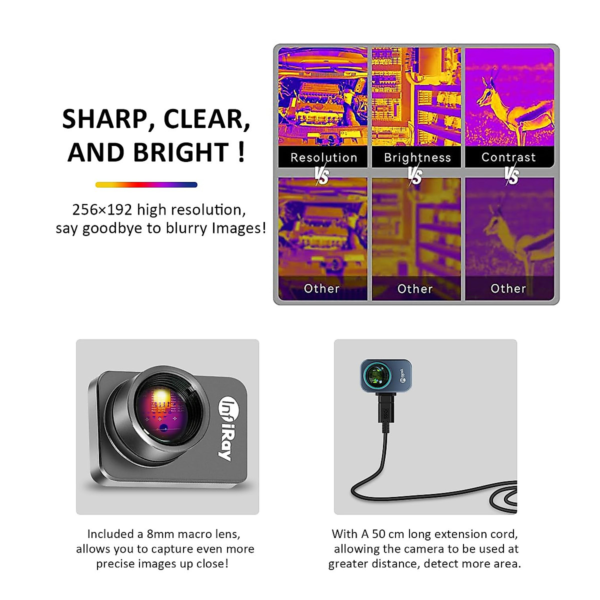 (Android Only) InfiRay Xinfrared P2 Pro Thermal Camera with Magnetic Macro Lens for Android Type-C Smartphones, 9g Fully Metal Body, 25Hz 256X192 Resolution, Support Android 9.0 and Above, (T2 Pro)