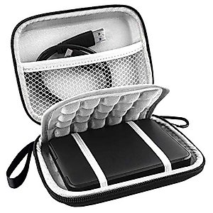 Lacdo Hard Drive Carrying Case for Western Digital WD My Passport Ultra WD Elements SE WD Gaming Portable External Hard Drive 1TB 2TB 3TB 4TB 5TB USB 3.0 2.5 Inch HDD EVA Shockproof Travel Bag, Black