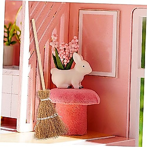 ORFOFE 15pcs Wood Miniature Cleaning Tool Small House Ornament Mini House Brooms Small House Decor Broom