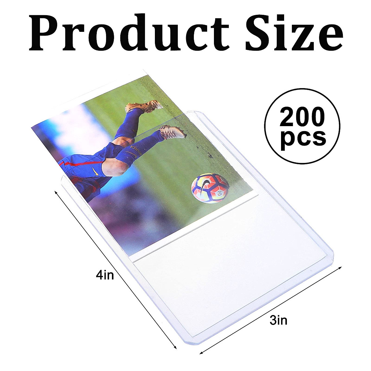 200 Pcs 3 x 4" Top Loader Card Sleeves Trading Card Topload Holder Clear Protective Sleeves Holder for Baseball Card, Sports Cards, Trading Card
