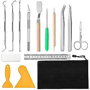 Dorhui 15 Pieces Craft Weeding Tools Set, Vinyl Weeding Tools Cricut Utensils Accessories Craft Basic Set Craft Vinyl Tools Kit for Weeding Vinyl, Silhouettes, Cameos, Lettering