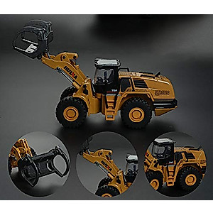 Gemini & Genius Construction Vehicle Toys Timber Grab Truck Heavy Metal 1/50 Scale Wooden/Building Materials Grab Vehicle, Feller Buncher Alloy Model Toy, Gift, Collection and Decoration for Kids