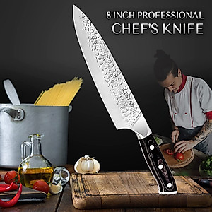Leking Chef Knife German EN1.4116 High Carbon Stainless Steel 8 Inch Professional Chef’s Knife with Ergonomic Handle in Gift Box, Ultra Sharp Kitchen Knife for Family and Restaurant
