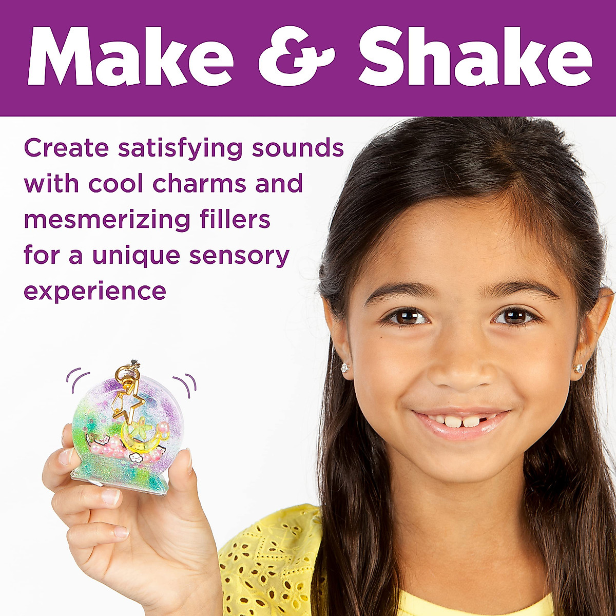 Creativity for Kids Resin Fidget Shakers - Create 3 Sensory Keychains, DIY Crafts for Kids Age 8-10+, Neon, 3" x 3"