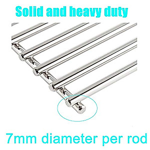 PETKAO 18 13/16 x 9 13/16" Stainless Steel Cooking Grill Grate for KitchenAid 720-0745B 720-0745A 740-0780 720-0709C 720-0826 720-0819 Nexgrill 720-0745 720-0745A 720-0745B, 3PCS