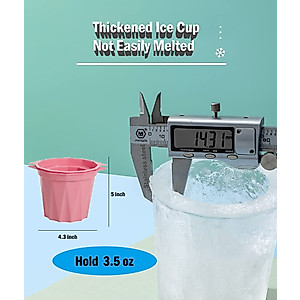 FEIJISQIU Shot Glass Ice Mold Holds 3.5oz Each.Ice Cup Molds are perfect for serving whiskey, cocktails and drink. (2 in 1) Ice Cup Maker,The ice cup thickness 0.5inch.It can take cold continuously.