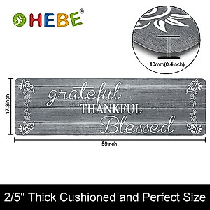 HEBE Anti Fatigue Kitchen Mat Set of 2 Non Slip Cushioned Kitchen Mats for Floor Waterproof Farmhouse Kitchen Rugs and Mats Set Comfort Standing Desk Mat Carpet for Sink,Office,Laundry