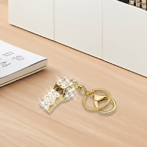 Moioee Blingbling Shining Mini Whistle Keychain, Metal Rhinestone Whistle Keyring for Bag Purse Backpack Handbag, Crystal Car Charming Cute Decoration Pendant Key Chain for Women Girls