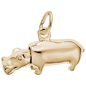 Rembrandt Charms Hippo Charm, 10K Yellow Gold