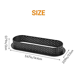 YUPVM 12 Pieces Oval Tart Rings Heat-Resistant Perforated Cake Mousse Non Stick Bakeware Tart Cake Cake Rings