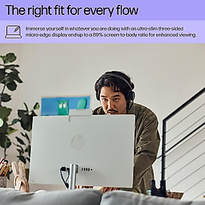 HP 24 All-in-One Bundle PC, 23.8" FHD Touchscreen, AMD Ryzen 3 7320U (Up to 4.1 GHz), 8 GB RAM, 1TB SSD, AMD Radeon Graphics, Windows 11 Home (White)