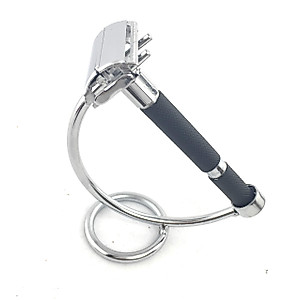 G.B.S Razor Safety Curved Stainless Steel Stand Base and Polished Steel to Protect and Dry Razor, Straight Razor
