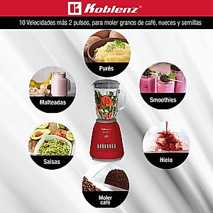 Koblenz 51oz. Gourmet Blender, Salsa Mixer, Smoothie, 10-Speed 4 Blades with 2 Pulse Function