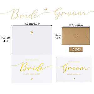 DDLP To My Groom on Our Wedding Day Card Groom Card from Bride To My Bride on Our Wedding Day Card Bride Card from Groom Wedding Cards for Bride and Groom