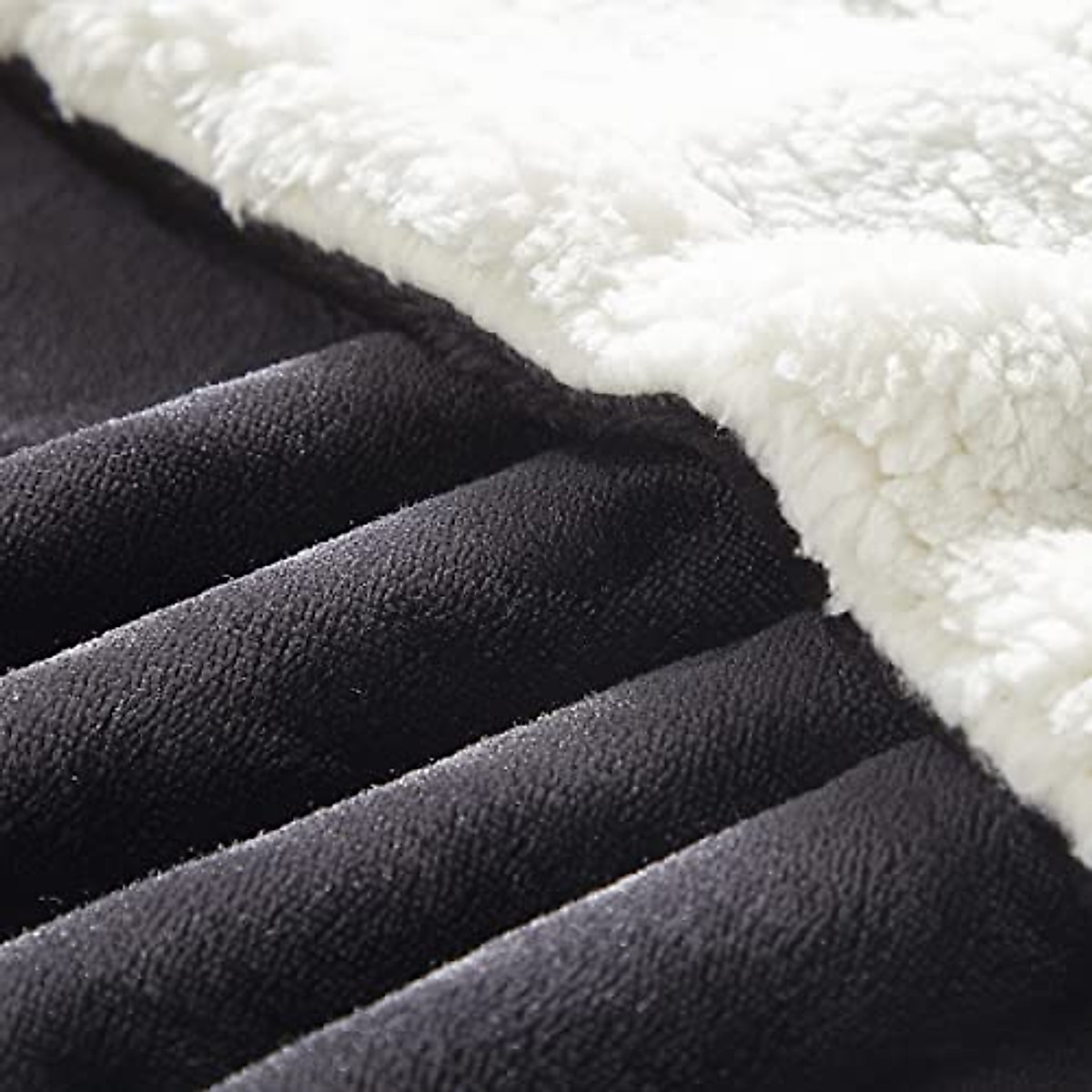 Thesis Sherpa Fleece Throw Blanket for Couch Black Throw Blanket – Fuzzy Cozy Warm Sherpa Blanket Throw, 50x60 Inches