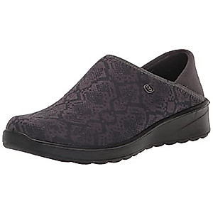 BZees Women's Getaway Slip-On Sneaker, Grey Snake Print, 8.5