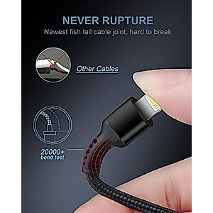 Car Phone Charger Lightning Cable Fast Charging Cargador for iPhone 14 13 12 Pro Max Mini 11Pro 10 SE X XR XS XS Max 8 7 6 Plus, Apple Lightening Wire 6FT+4.8A Dual Port USB Cigarette Lighter Adapter