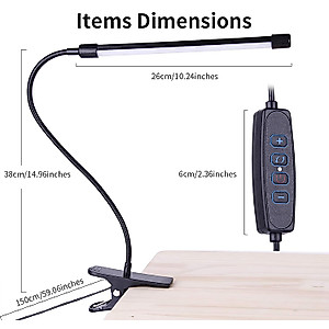 MINEGROW Book Light for Reading in Bed,Desk Light,Eye-Friendly and 3 Colors Desk Lamp with Clamp,Adjustable Goose Neck&Brightness,Desk Lamps for Home Office