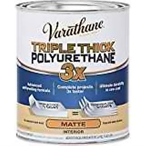 Varathane 304588 Triple Thick Polyurethane Wood Finish, Matte, Quart