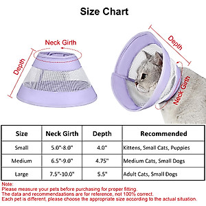 QIYADIN Soft Cat Cone, Adjustable Cat Recovery Collar After Surgery, Breathable E-Collar for Cats and Dogs, Pet Elizabethan Collar to Stop Licking and Scratching Wounds