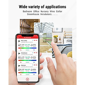 ThermoPro TP357 Digital Hygrometer Indoor Thermometer of 260FT, Bluetooth Humidity Meter with Smart App, Room Humidity Gauge with Humidity Sensor