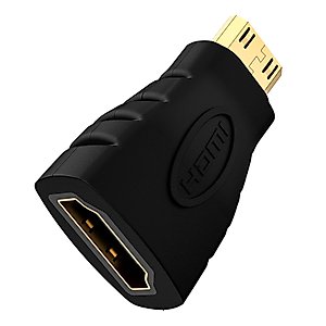 VCE Mini HDMI to HDMI Adapter, 4K HDMI Female to Mini HDMI Male Adapter, Gold Plated Connector Compatible with Raspberry Pi, Camera, Camcorder, DSLR, Tablet, Video Card