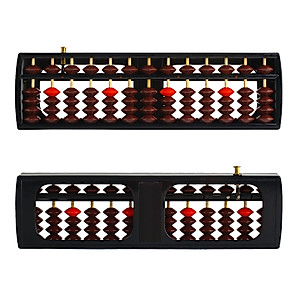 Larcele Bead Arithmetic Counting Abacus with Reset Button School Supplies for Children,13 Column SP-02 (Black 2)