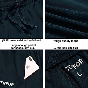 CENFOR Men's Sweatpants Pockets Open Bottom Athletic Pants Jogging, Workout, Gym, Running, Hiking,Training(Navy Blue,M)