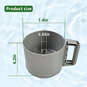 Vanshly 112204S Food Processor Gray Bowl 3 Quart compatible with Robot Coupe R2 3L Gb,R2 DICE, R2 Dice, R2B, R2N