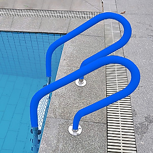 Pool Railing Covers-4 Feet Zippered Swimming Pool Handrail Covers-Neoprene Hand Grip Rail Slip Cover for Inground Swimming Pool Ladder Handles