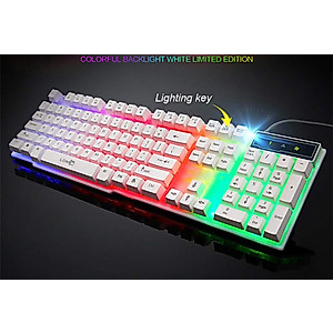 Cafuvv Colorful Crack Led Illuminated Backlit USB Wired Pc Rainbow Gaming Keyboard GL1