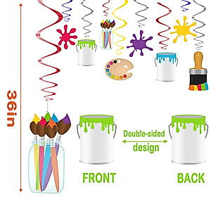 Art Party Decorations, Art Birthday Banner, Art Party Supplies Painting Party Hanging Swirls Decorations Painting Party Supplies