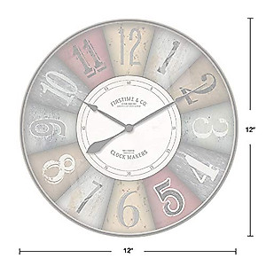 FirsTime & Co. Colorworks Wall Clock, American Designed, Multi-Color, 2 x 12 x 12, (27741), Multicolor