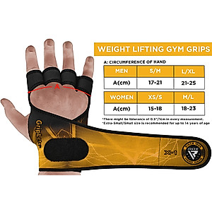 RDX Weight Lifting Gloves Grips Fitness Gym Workout, Long Wrist Support, Ventilated Open Back Anti-Slip Gripper, Strength Training Deadlift HIIT Exercise, Women Men Cycling Climbing Gymnastics Rowing