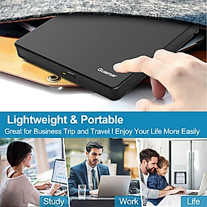 Guamar External CD/DVD Drive for Laptop, CD Burner USB C Portable DVD Player CD ROM Disk Reader with SD TF Slot 2 USB Ports, Optical Disc Drive for PC Mac MacBook Windows Linux