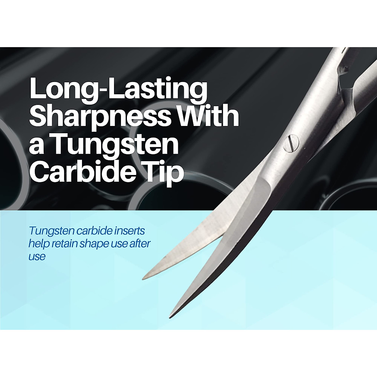 Double curved tungsten carbide inserts Gold Plated handle Scissors 4.5 inch LaGrange | Dental ENT EYE DERMA Embroidery Scissors Applique Scissors for Machine Embroidery & Fabric Stitches (5.5 Inches)