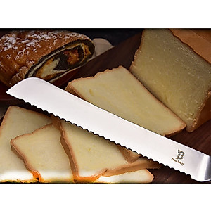 Brandobay Bread Knife 8-Inch, High Stainless Steel, Ergonomic Handle, Cakes Slicing Knife