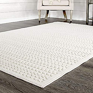 My Texas House Quail Hallow Rug - 7'8" X 10'10" Rectangle In Natural, High-Low, Geometric Design, Indoor Outdoor Patio And Home Decor