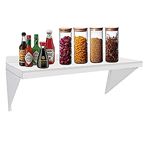 DNYSYSJ Metal Shelf Stainless Steel Wall Shelf,12 x 36” Commercial Wall Mounted Floating Shelving for Restaurant, Kitchen, Laundry Room, Food Truck